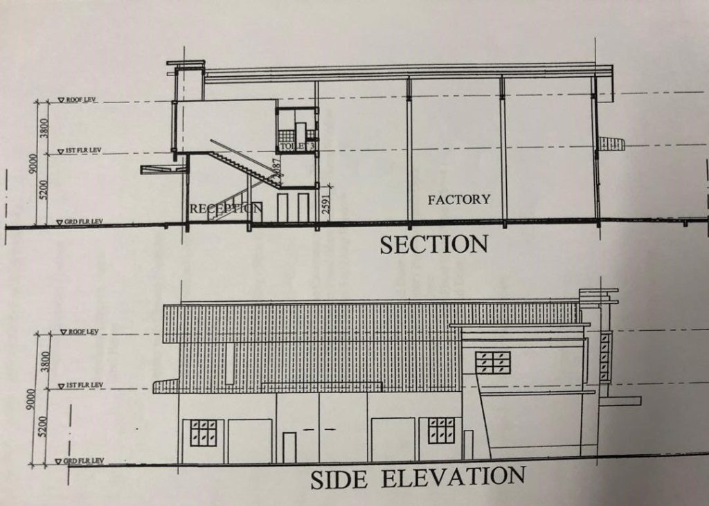 Hi-Tech Semenyih, Semi-D Factory, Side and Section Layout ...